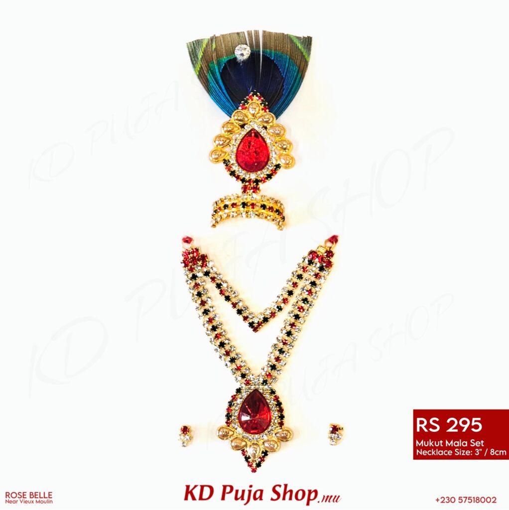 Mor Pankh Mukut Mala Set -mp1 – KD Puja Shop – Puja Shop in Mauritius